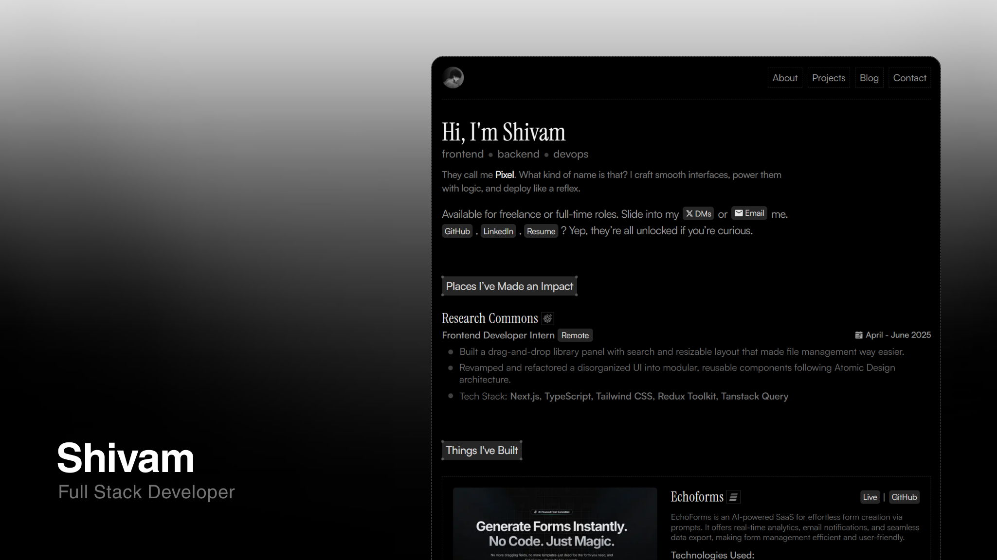 Shivam | Full Stack Developer